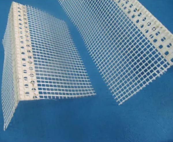 White color Plastic Corner profile with good quality fiberglass net ...